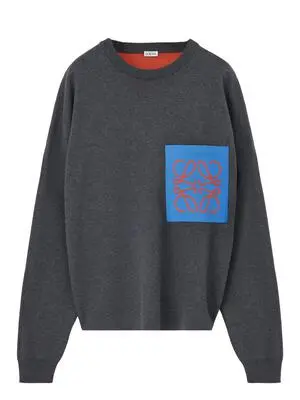 Loewe Cotton-blend Anagram Sweater - Grey