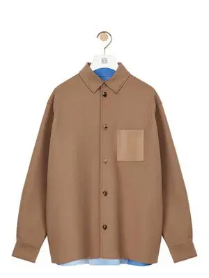 Loewe Wool-cashmere Anagram Overshirt - Brown