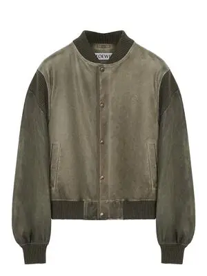 Loewe Nappa Leather Bomber Jacket - Green