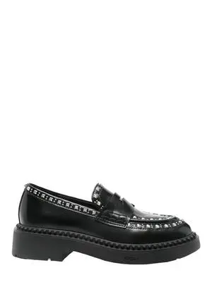Ash Mikka Leather Loafers - Black