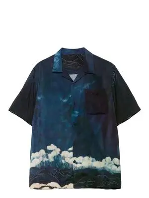 MAHARISHI 6230 Boro Crane Graphic Shirt - Blue