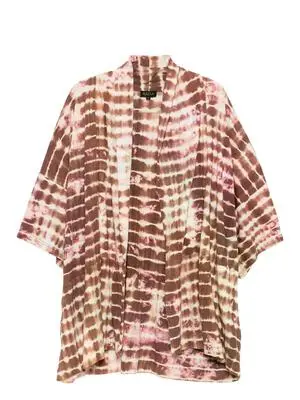 YAVI Tie-dye Silk Shirt - Brown