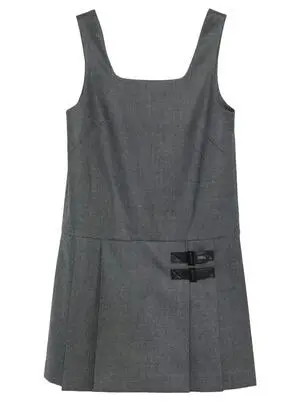 JUUN.J Pleated Mini Dress With Buckle Detail - Grey