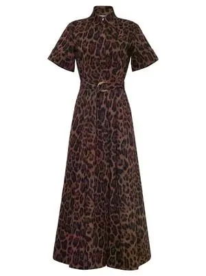 Adam Lippes Leighton Belted Shirt Dress - Brown