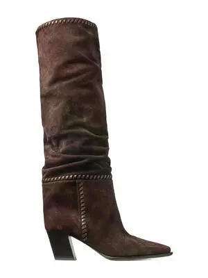 JIMMY CHOO 60mm Braided Knee-high Boots - Brown