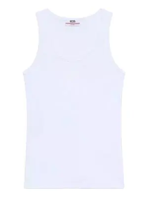 Gcds Logo-embroidered Tank Top - White