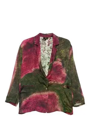 YAVI Abstract-pattern Blazer - Green