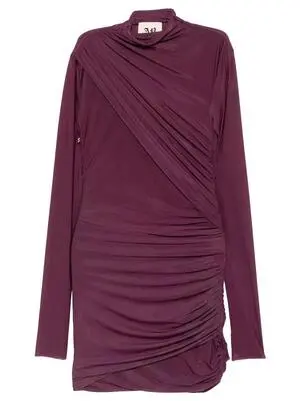 ANIYE BY Draped Long Sleeve Dress - Purple