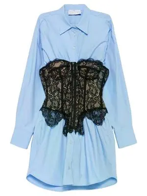 Giuseppe Di Morabito Lace-corset Shirt Dress - Blue