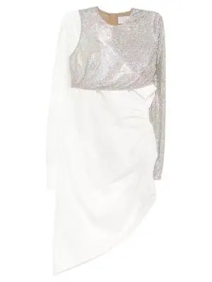 Giuseppe Di Morabito Rhinestone-embellished Draped Dress - White