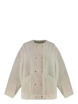 HALFBOY Buttoned Sheepskin Jacket Neutrals