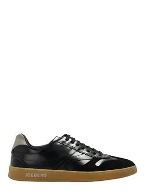 Iceberg Panelled Leather Sneakers - Black