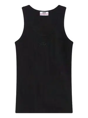 Gcds Logo-embroidered Tank Top - Black