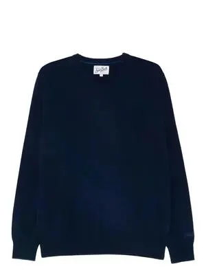 MC2 SAINT BARTH Logo-embroidered Crew-neck Jumper - Blue