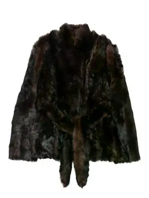 NOUR HAMMOUR Elsa Belted Faux-Fur Coat