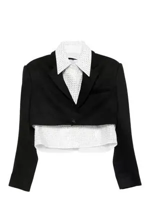 Giuseppe Di Morabito Buttoned Cropped Jacket - Black