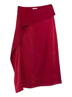 Erdem Midi Draped Skirt - Red