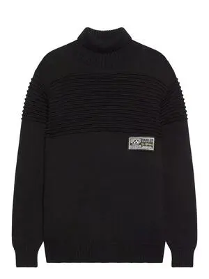 Gcds Ribbed Roll-neck Sweater - Black