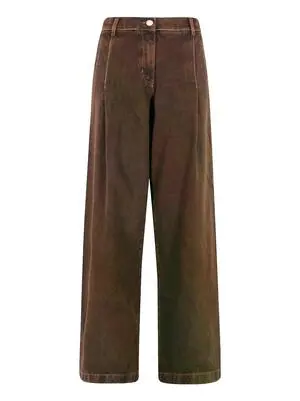 Federica Tosi Button-fastening Wide Leg Jeans - Brown
