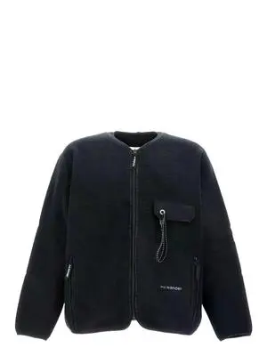 AND WANDER Zip Fleece Sweater - Black