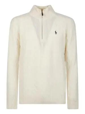 Ralph Lauren Half Zip Sweater - White