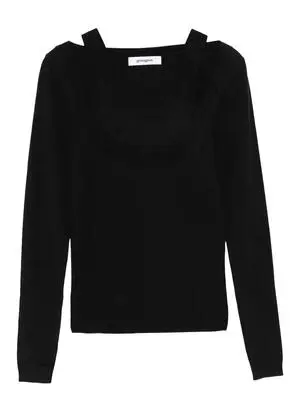 Gimaguas Toile Double-layer Sweater - Black