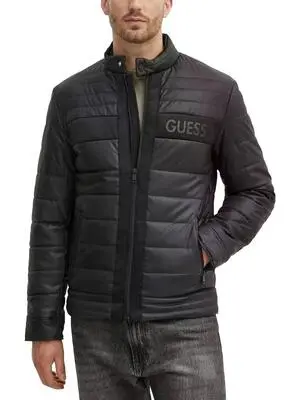 Guess Quilted Zip Jacket - Black
