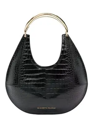Elisabetta Franchi Crocodile Embossed Tote - Black