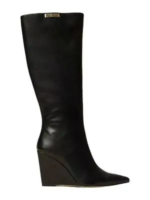 TWINSET Logo-plaque 100mm Wedge Boots - Black