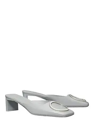 Tory Burch Ring Hardware Mule Pumps - Loutre Gray