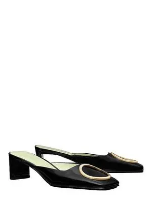Tory Burch Ring Hardware Mule Pumps - Perfect Black