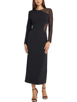 MAGGY LONDON Mesh One-Sleeve Dress