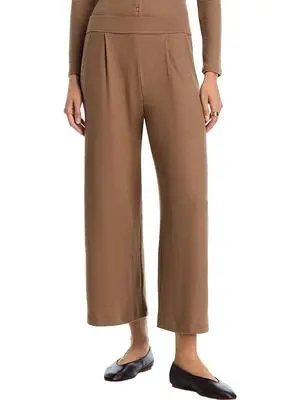 LESET Lauren Crop Pleated Pants - Walnut