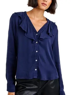 Bella Dahl Ruffled Blouse Polar Eclipse