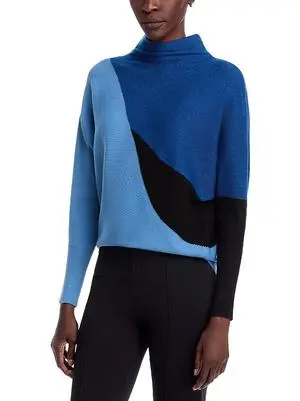T Tahari Color Blocked Dolman Sleeve Sweater - Bold Blue