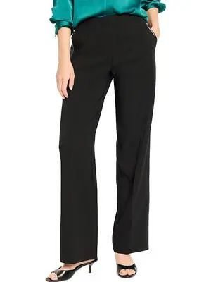 NIC+ZOE Lenox Wide Leg Sleek Stretch Tuxedo Pants - Black Onyx