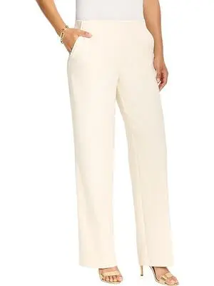 NIC+ZOE Lenox Wide Leg Sleek Stretch Tuxedo Pants - Classic Cream