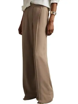 REISS Wide Leg Trousers - Mink/neutral