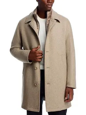 HERNO Wool Blend Topcoat With Removable Windguard