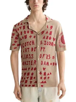 Scotch & Soda Jacquard Knitted Camp Shirt - Plaza