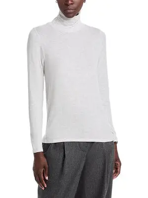 Eileen Fisher Melange Turtleneck Top - Nimbus