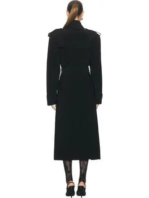 Norma Kamali Oversized Double Breasted Trench Coat - Black