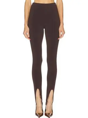SEROYA Kelsey Stirrup Legging In Brown - Slate Brown