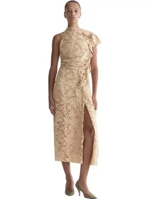 A.L.C. Astrid Lace Midi Dress - Beige