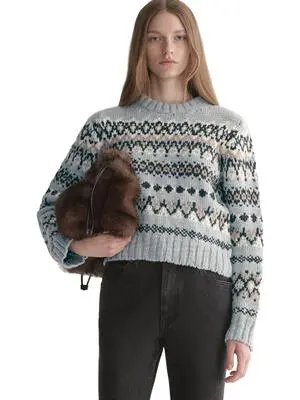 A.L.C. Ella Fair Isle Merino Sweater - Slate Blue Multi