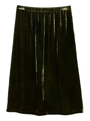 LAURA-URBINATI Velour Midi Skirt - Green