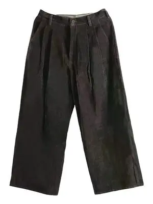 ZIGGY CHEN Pleated Wide-leg Trousers - Brown