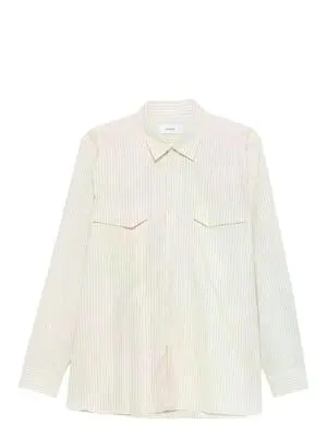 LARDINI Pocketed Striped Shirt - Neutrals