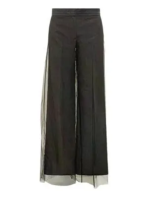 MSGM Tulle-overlay Trousers - Grey