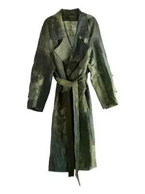 ZIGGY CHEN Belted Double-breasted Coat - Green